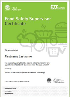 Food Safety Supervisor + NSW Food Authority Certificate (Retail) - Food ...